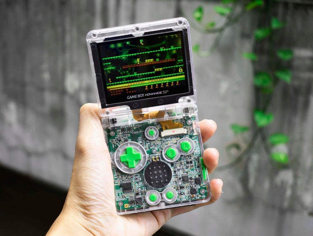 Backlit IPS Gbasp Mod Nintendo Gameboy Advance SP Mirror Clear Shell ...