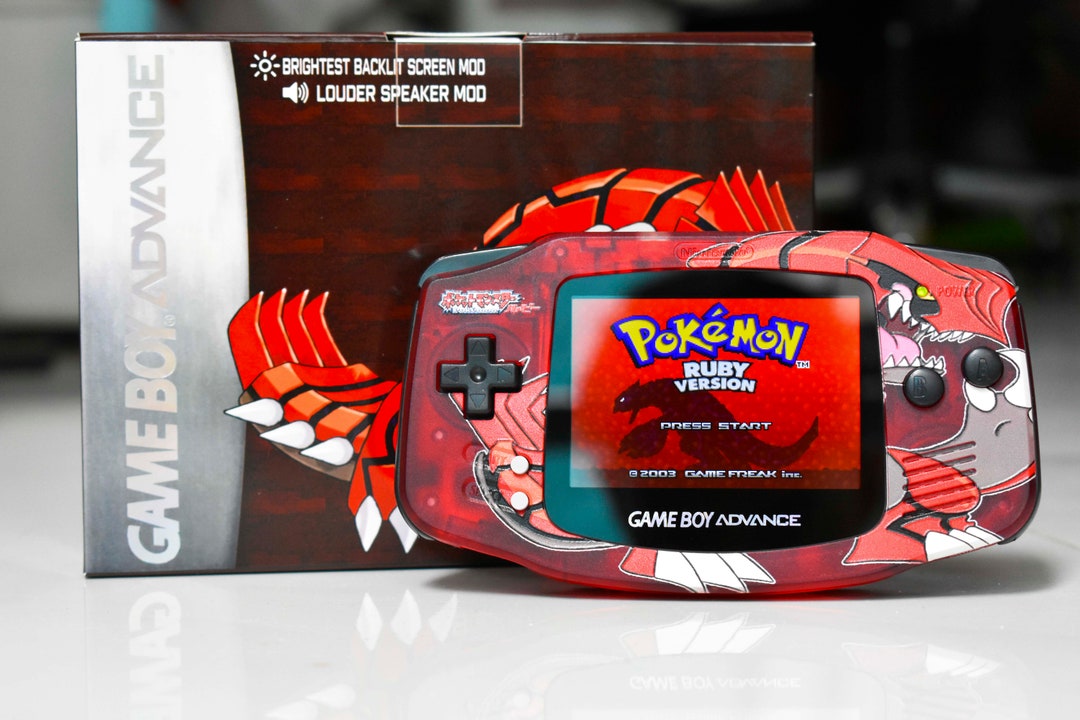 Extra Mods and IPS Backlit LCD GBA Mod Nintendo Gameboy Advance Groudon ...