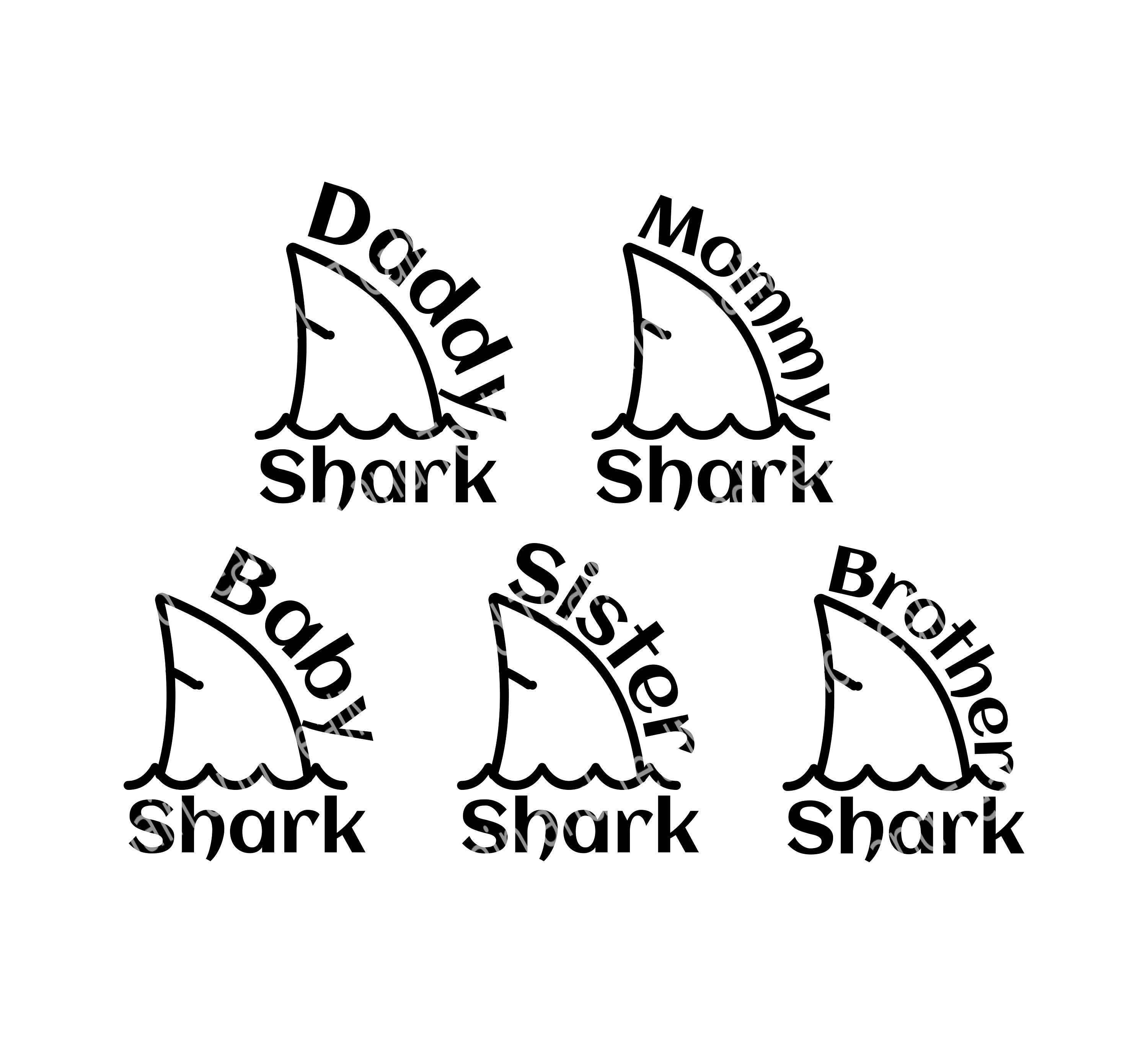Baby Shark SVG, Sister Shark, Brother Shark, Mommy Shark, Daddy Shark ...