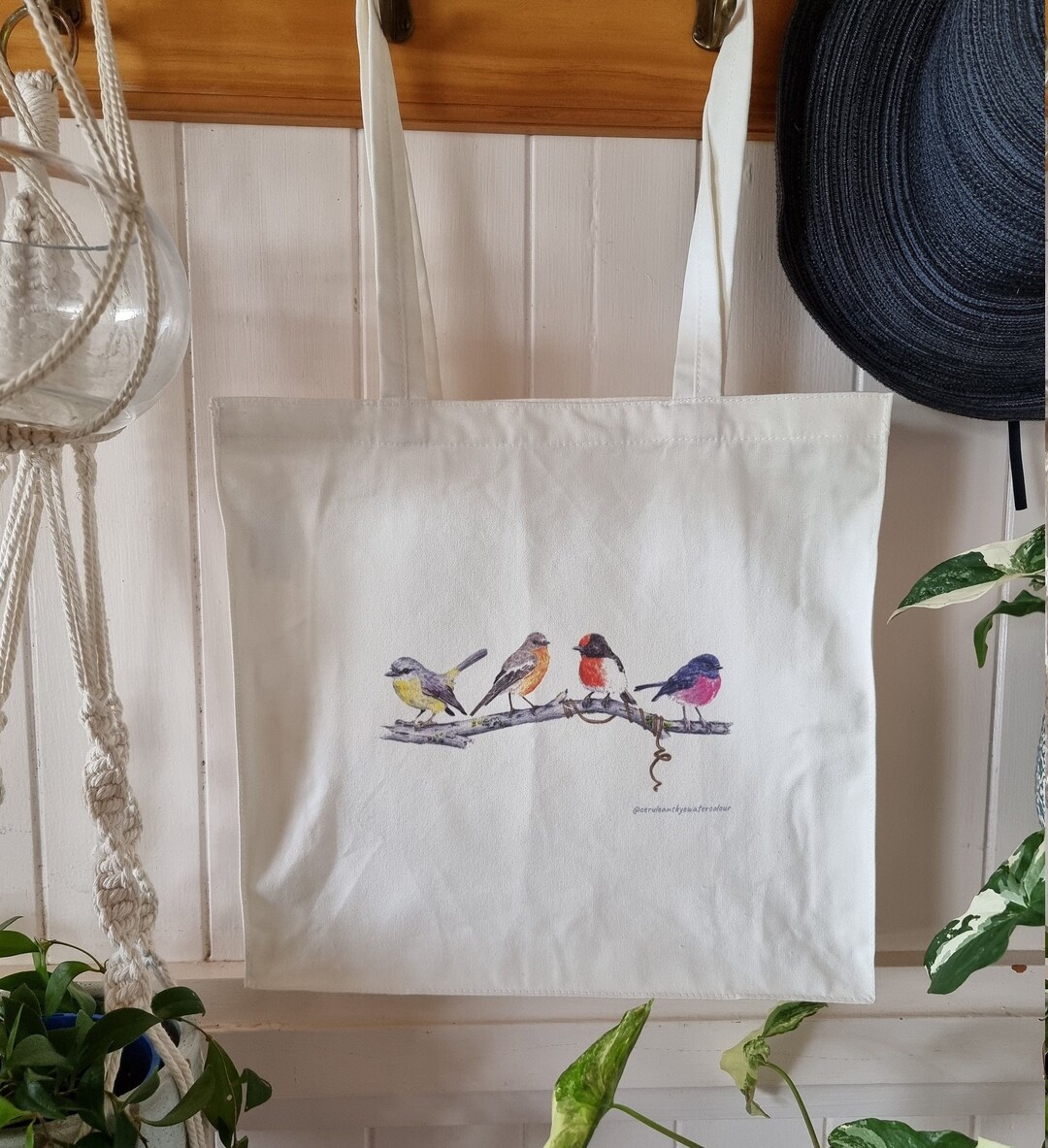 Tote Bag - Australian Robins Watercolour Painting - Etsy