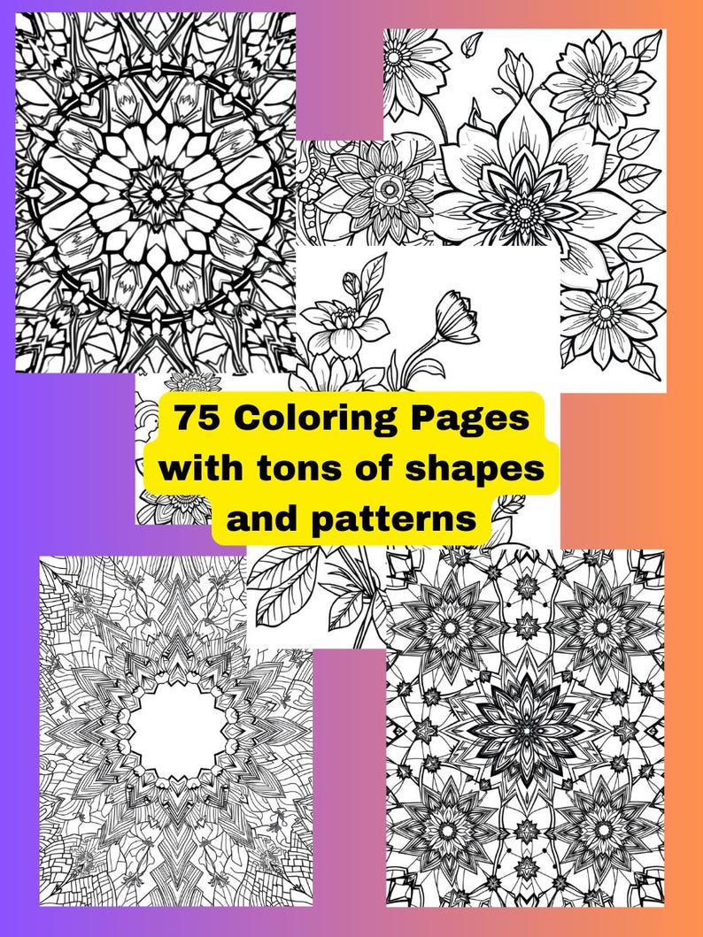 Geometric Coloring Pages for Adults - Printable Digital Download ...