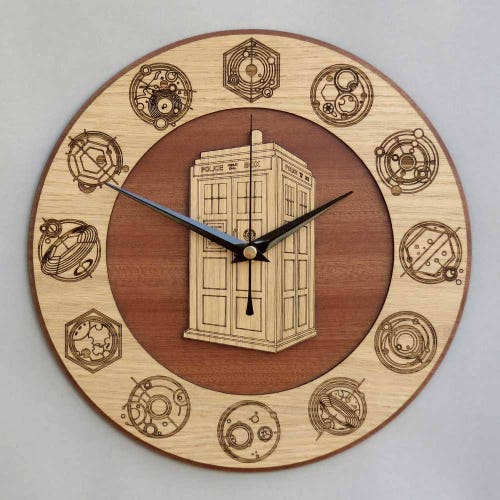 Doctor Who Wall Clock With Time Vortex in TARDIS Blue - Etsy