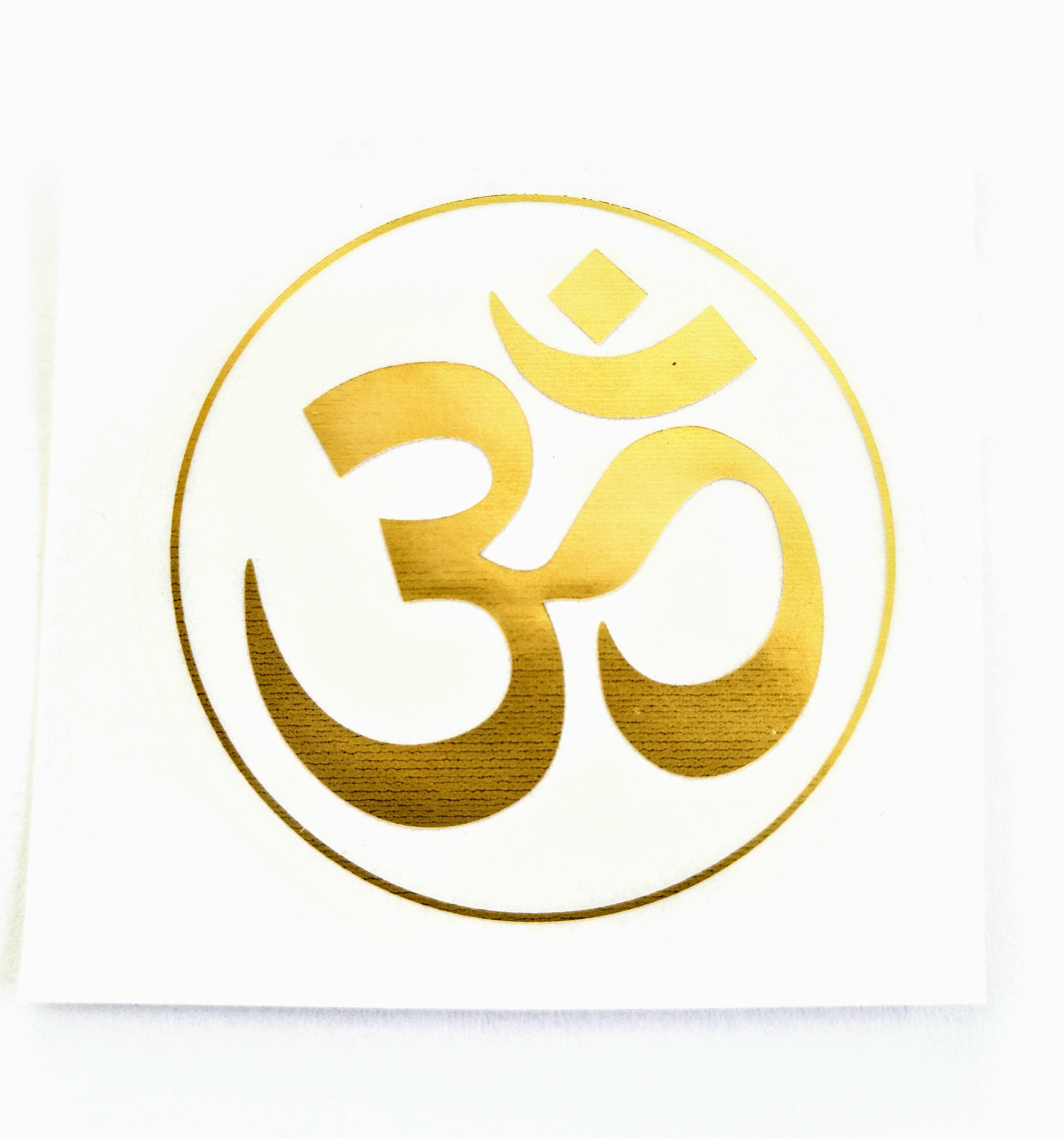 The Sound of the Universe Ohm Symbol Transparent Gold Adhesive Label ...