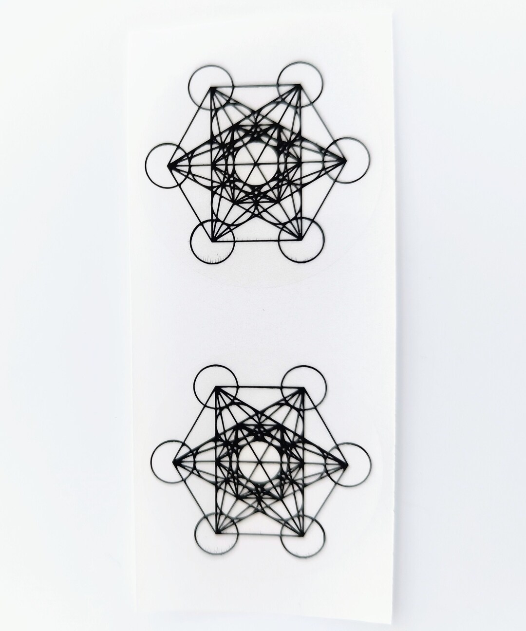 NEW Metatron's Cube Transparent Black Relief Adhesive Labels Sacred ...