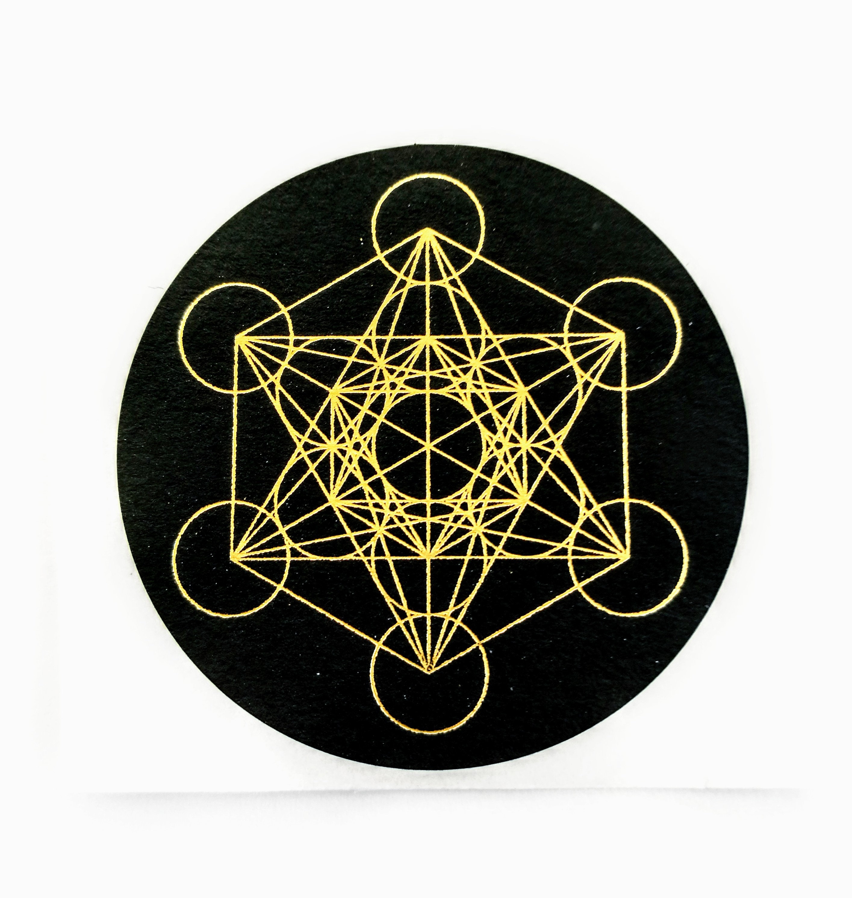 Metatron's Cube Black Tintoretto Gold Adhesive Labels | Etsy