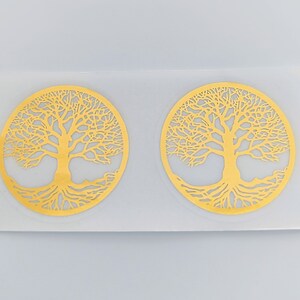 NEW Tree of Life Symbol Transparent Bright Gold Adhesive Labels Magic ...