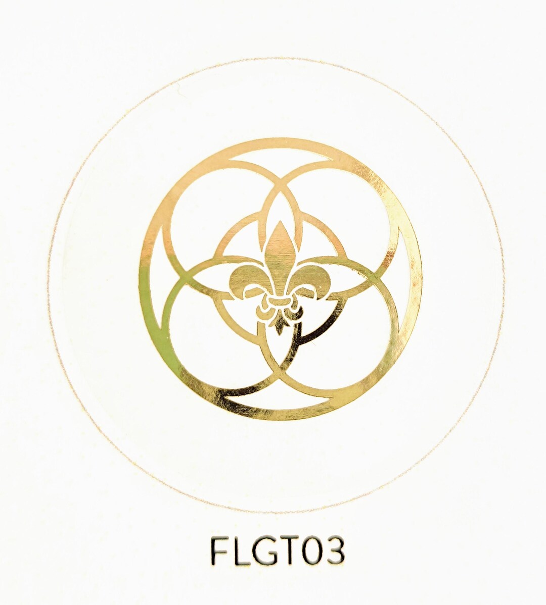 Fleur-de-lis Shamra Symbol Transparent Bright Gold Adhesive Labels ...