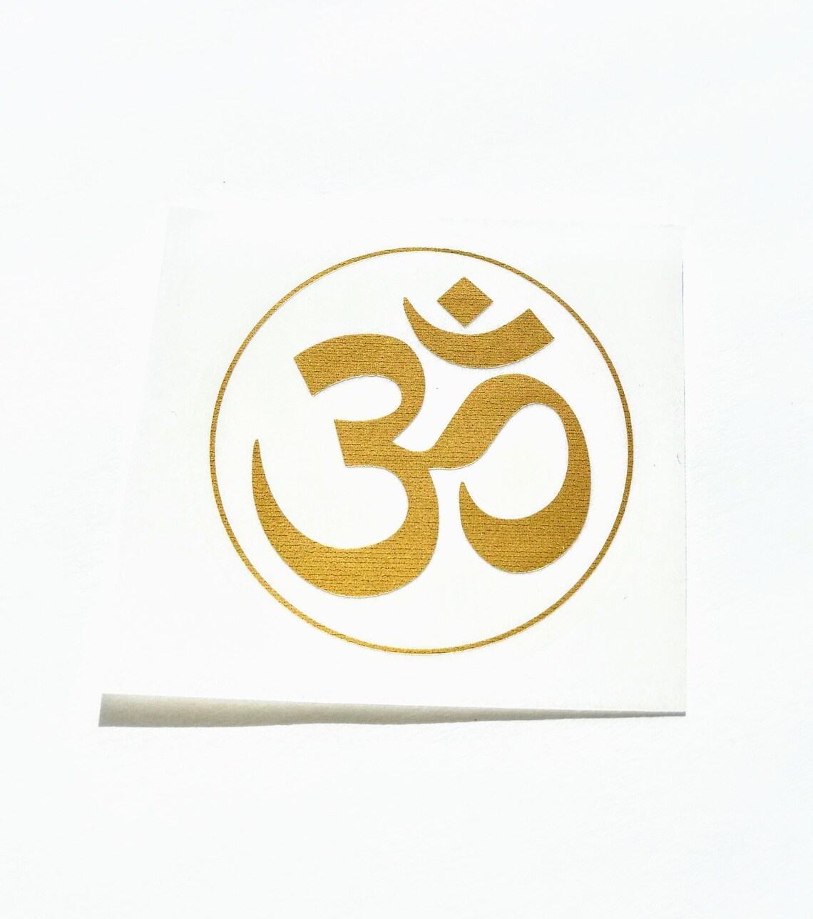 The Sound of the Universe Ohm Symbol Transparent Gold Adhesive Label ...