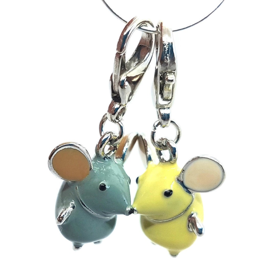 Mimi and Mikey Enamel Mice Stitch Markers/progress Keepers Clip-on ...