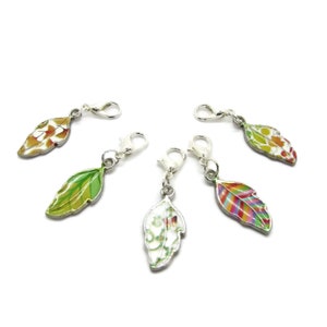 Colourful Leaves Stitch Markers for Knitting and Crochet Charms for ...