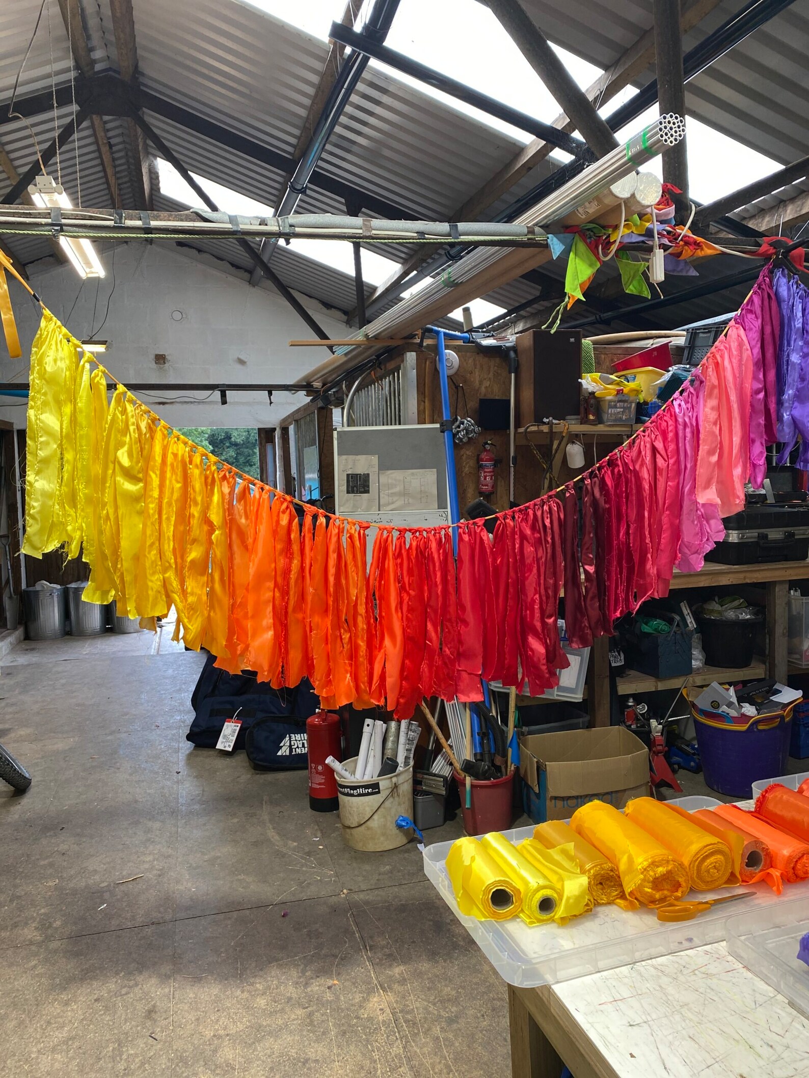 Handmade 5m Raggle Taggle Bunting 320 Strips Warm Hues, Rainbow ...