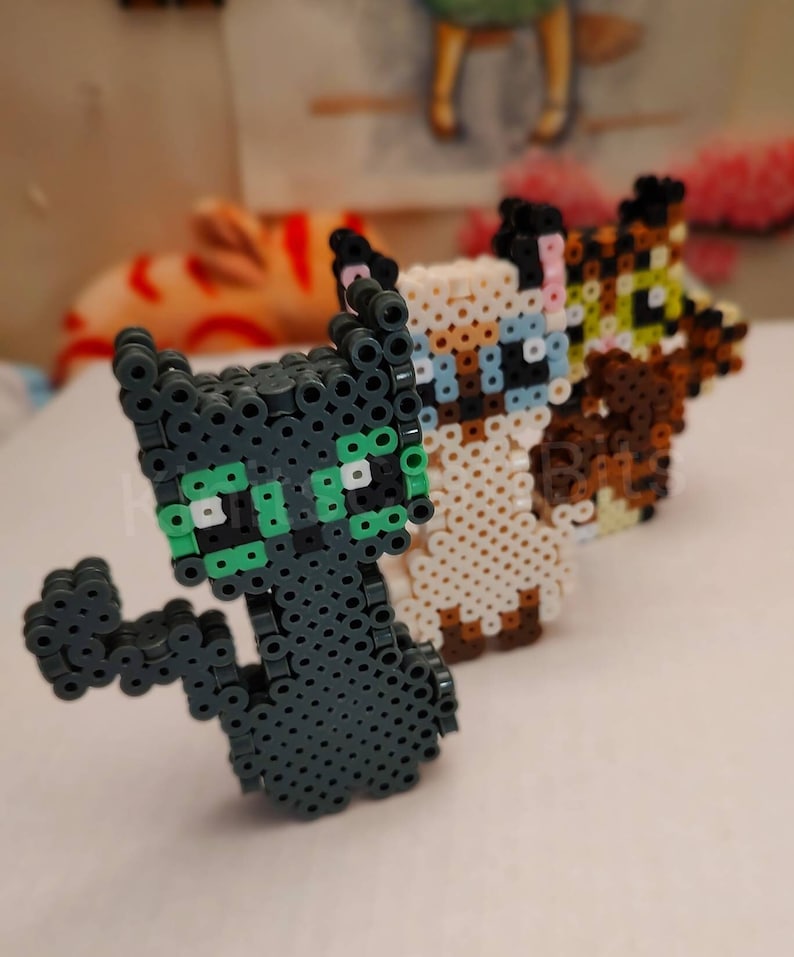 3D Kinit Kitties Sitting Cat Perler Bead Construct Choose - Etsy