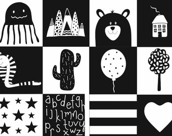 Montessori Black and White Cards | Etsy Canada