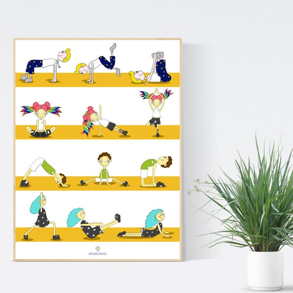 Printable Kids Yoga Cards 25 POSES Digital Download - Etsy