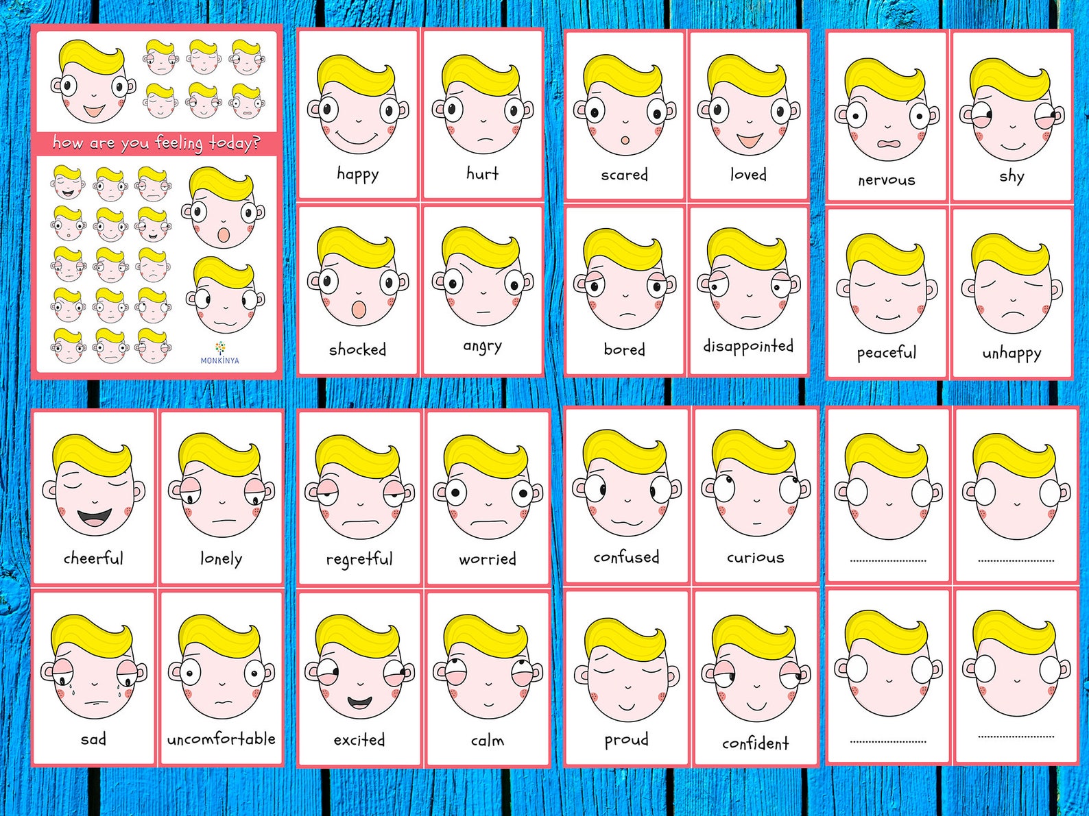 Emotion Cards (24 Emotions + 2 BONUS Pages) Mindfulness for Children ...