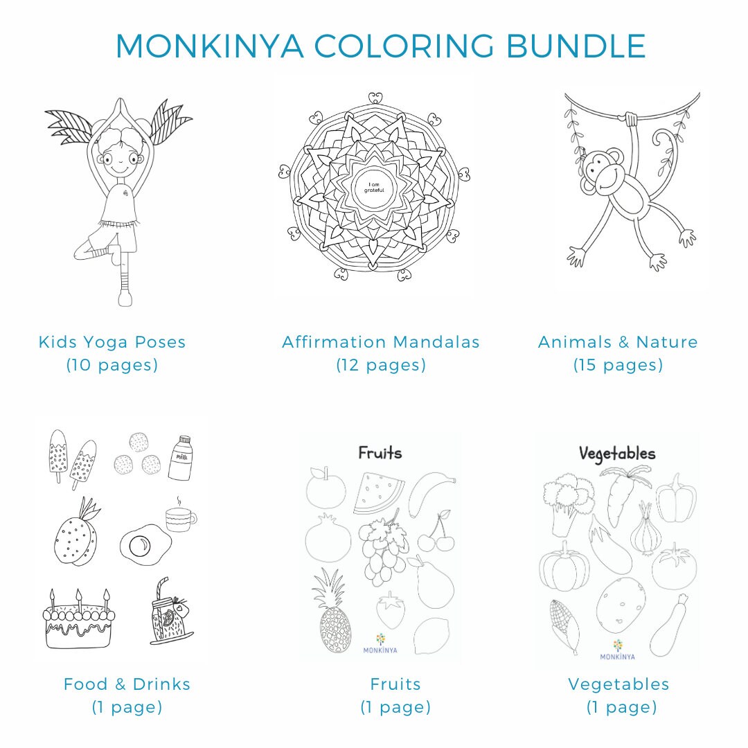 Coloring Bundle for Kids 40 Pages Mindful Coloring Activity PDF ...