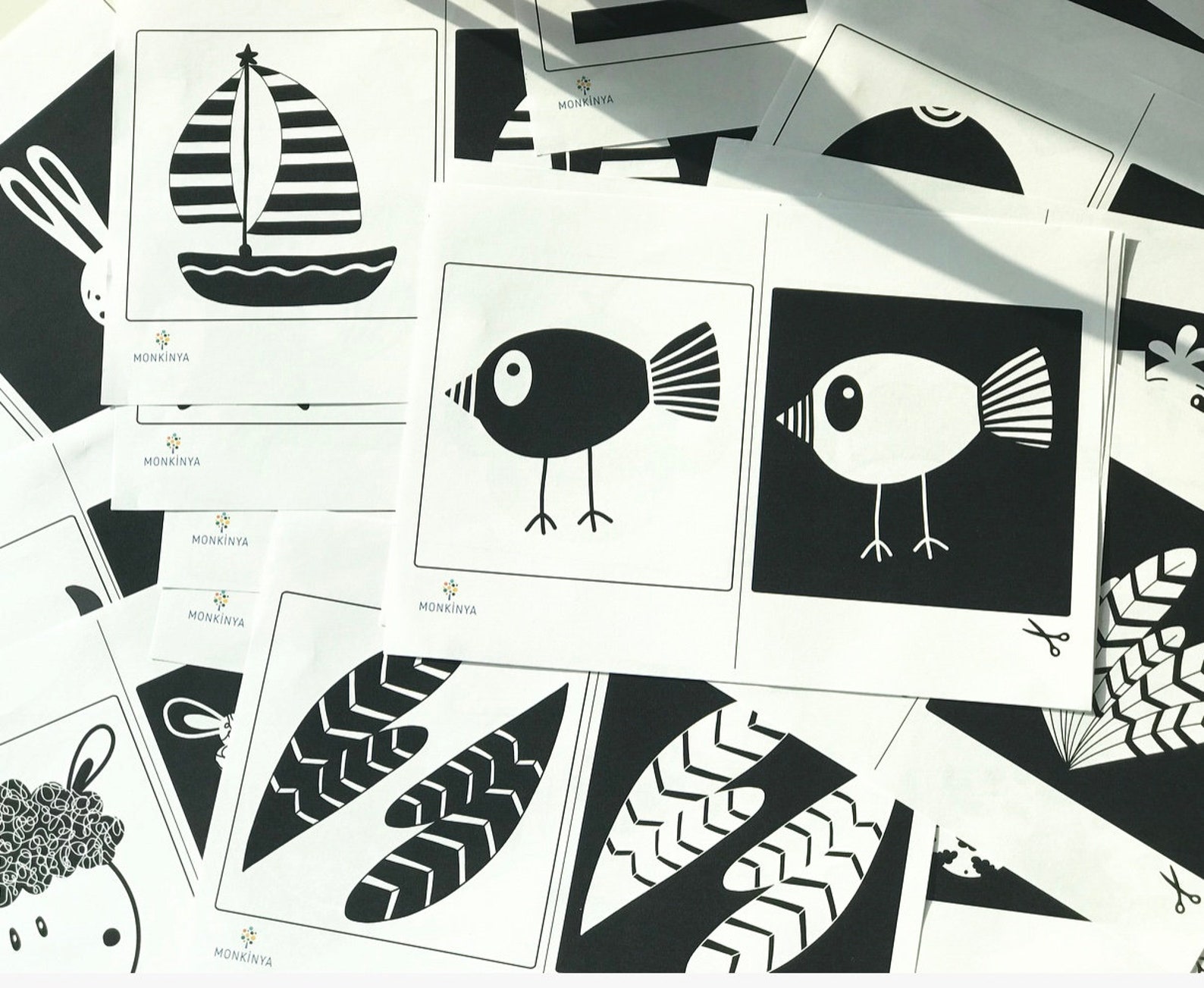 Monochrome High Contrast Black and White Stimulation Cards for - Etsy