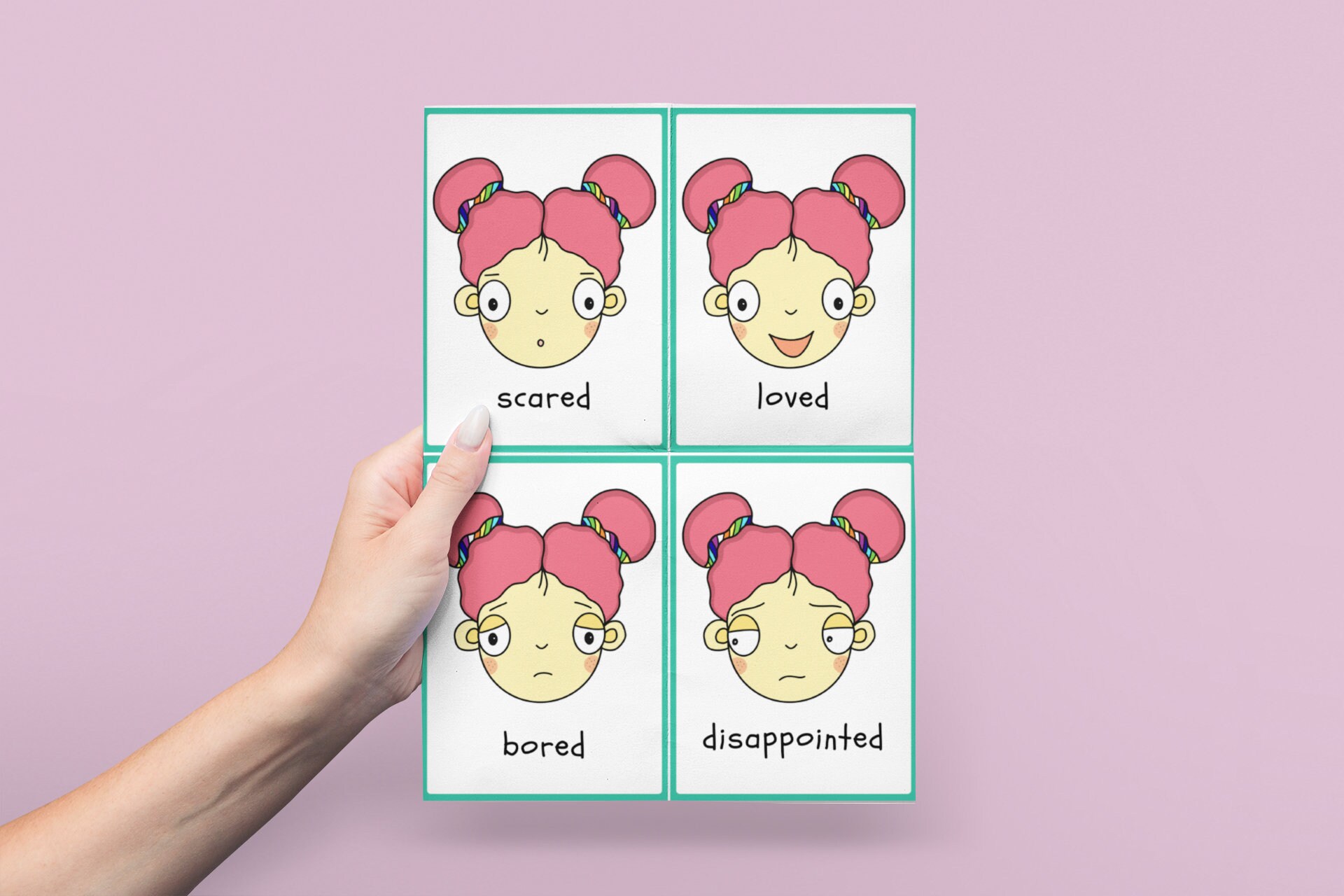 Emotion Cards 24 Emotions 2 BONUS Pages Mindfulness for Children Face ...