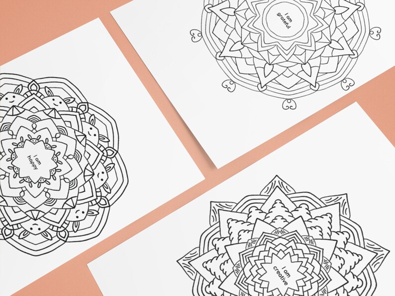 Positive Affirmation Mandalas for Kids 12 Pages INSTANT DOWNLOAD ...