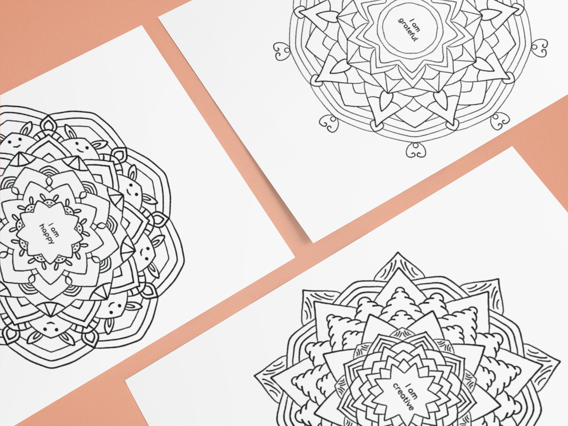 Positive Affirmation Mandalas for Kids 12 Pages INSTANT DOWNLOAD ...