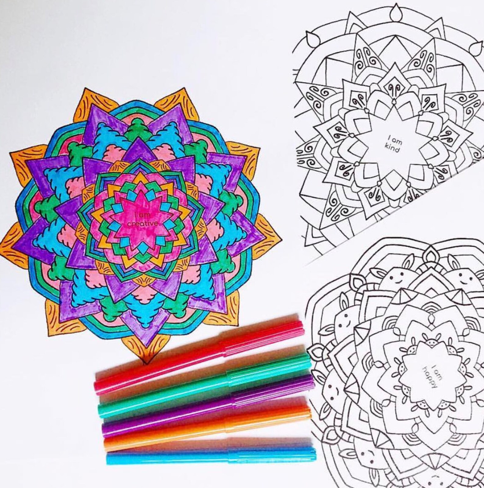 Positive Affirmation Mandalas for Kids (12 Pages) INSTANT DOWNLOAD ...