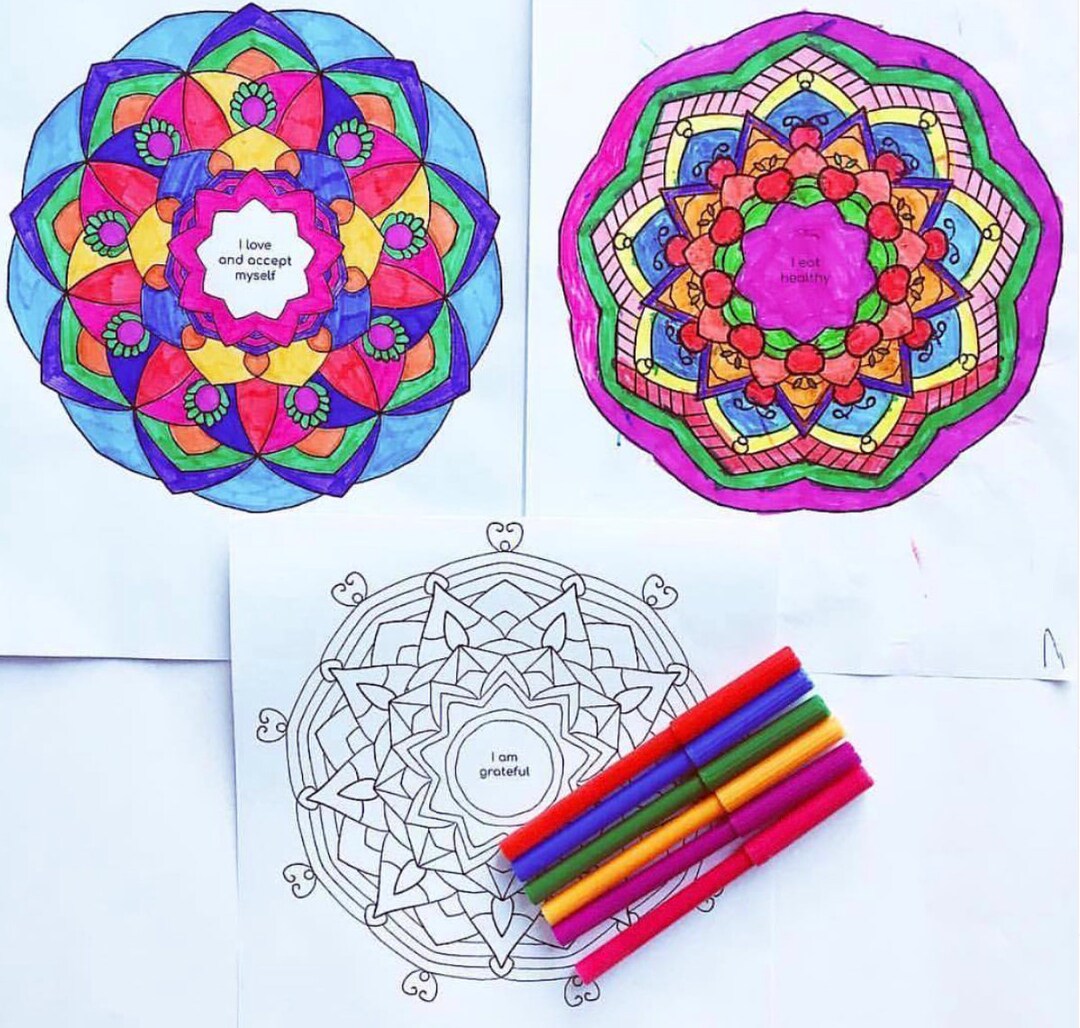 Positive Affirmation Mandalas for Kids (12 Pages) INSTANT DOWNLOAD ...