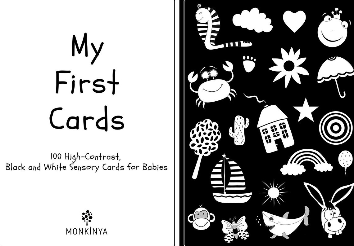 Monochrome High Contrast Black and White Stimulation Cards for - Etsy