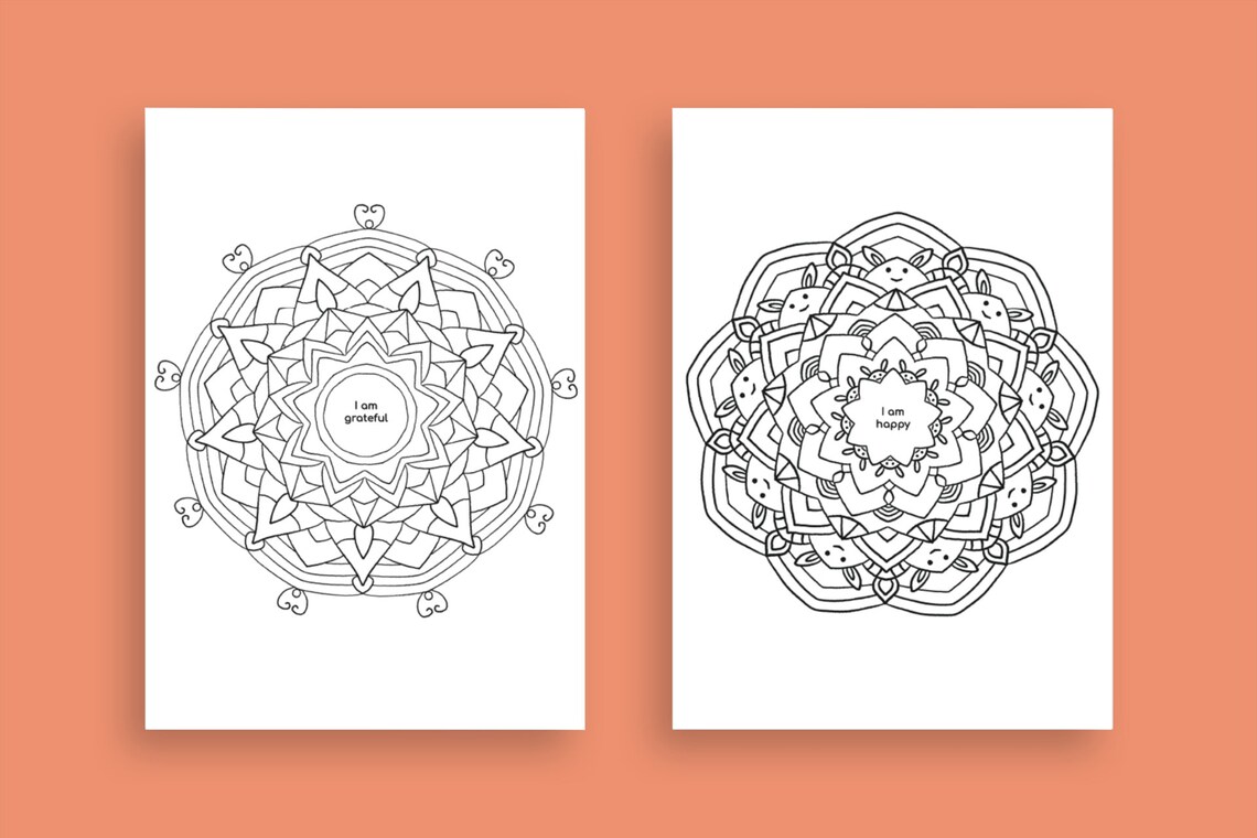 Positive Affirmation Mandalas for Kids 12 Pages INSTANT DOWNLOAD ...
