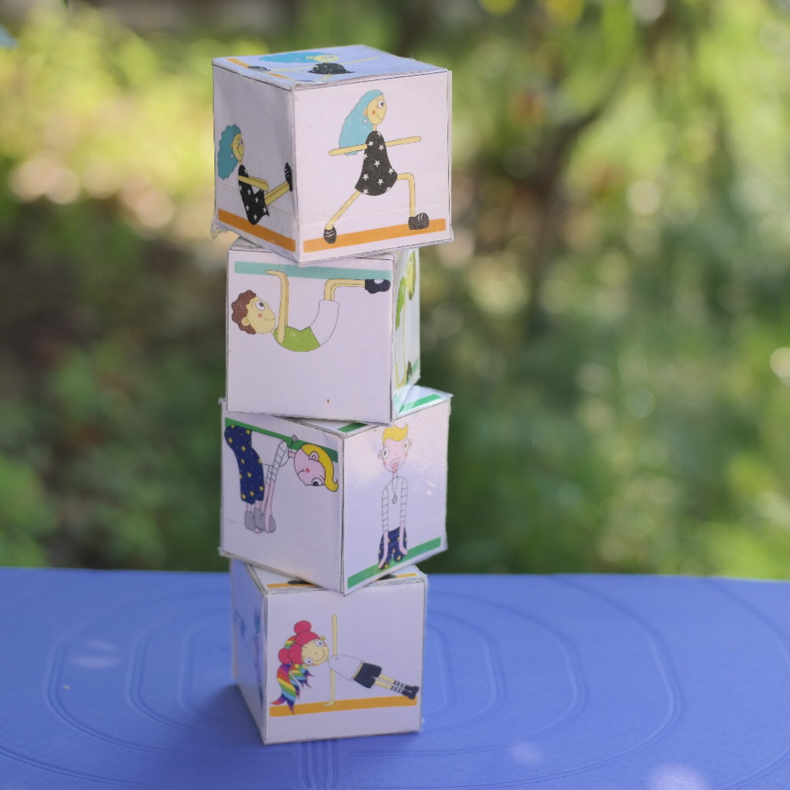 Kids Yoga Dice (printable) - DIGITAL Product A4 Sized PDF - 4 Dice ...