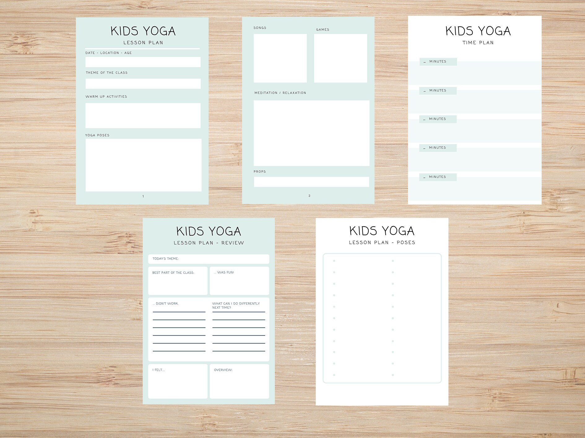 Kids Yoga Lesson Plan Template PDF - Etsy