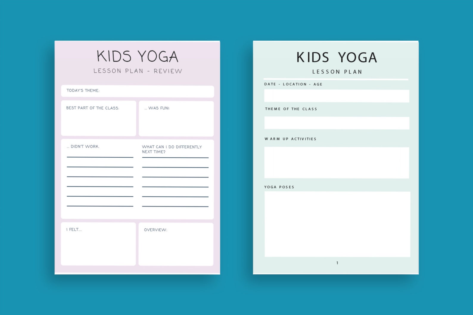 Kids Yoga Lesson Plan Template PDF - Etsy