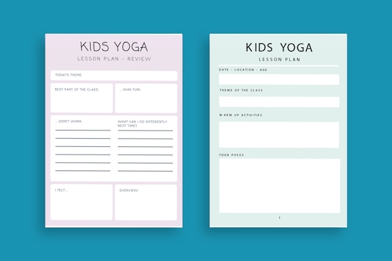 Kids Yoga Lesson Plan Template PDF | Etsy