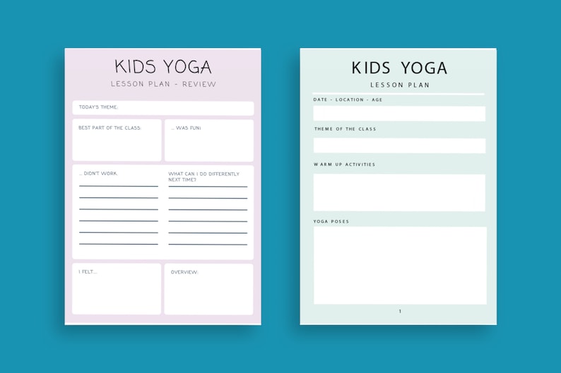 Kids Yoga Lesson Plan Template PDF - Etsy