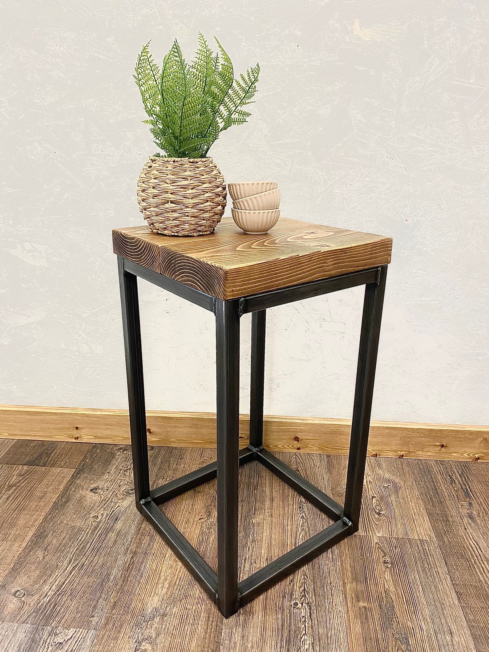 Rustic Side Table - Etsy UK