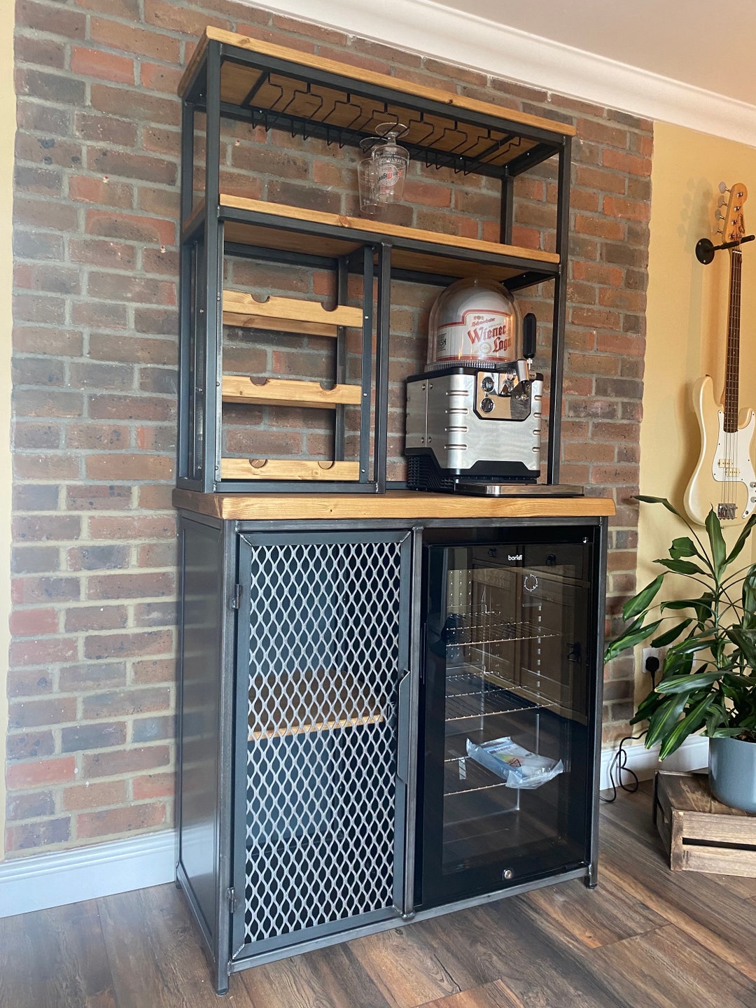 Industrial Style Sideboard With Beer Cooler Fridge - Drinks Cabinet ...
