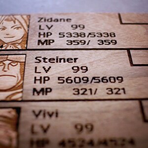 Custom Wooden Final Fantasy 9 Menu Screen With Characters You - Etsy