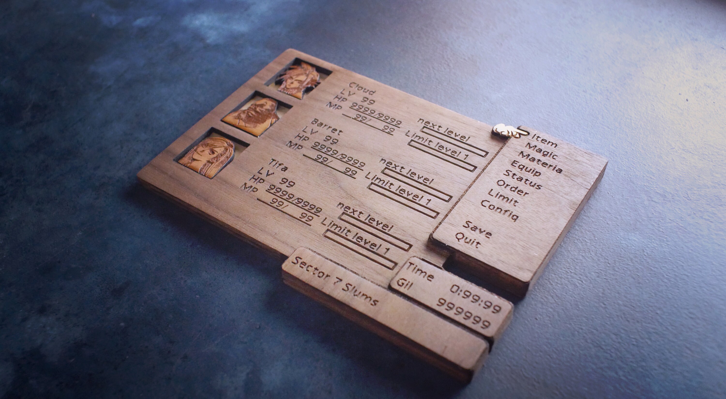 Custom Wooden Final Fantasy 7 Menu Screen With Characters You - Etsy