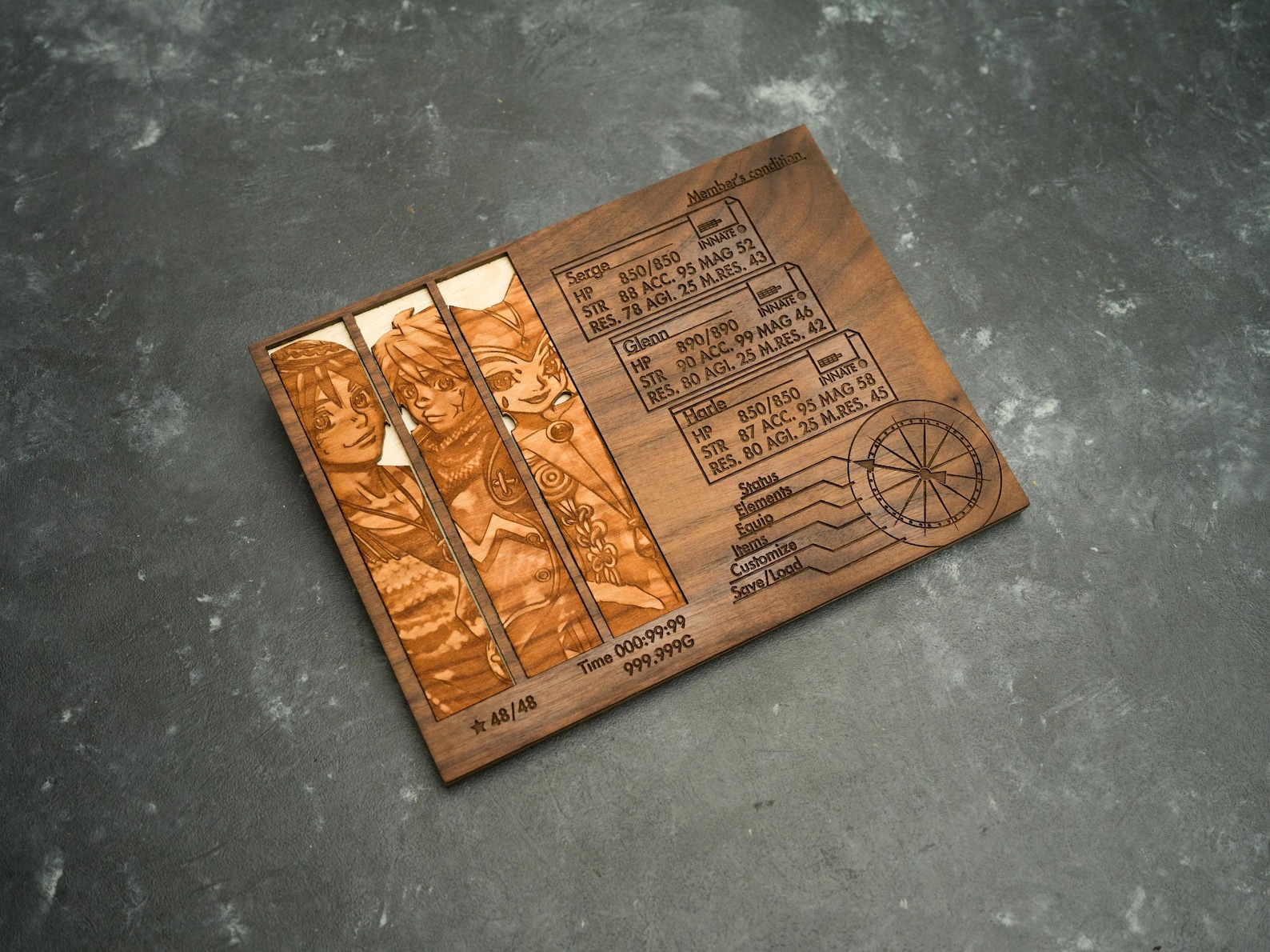 Custom Wooden Chrono Cross Menu Screen With Characters You Can Pick - Etsy