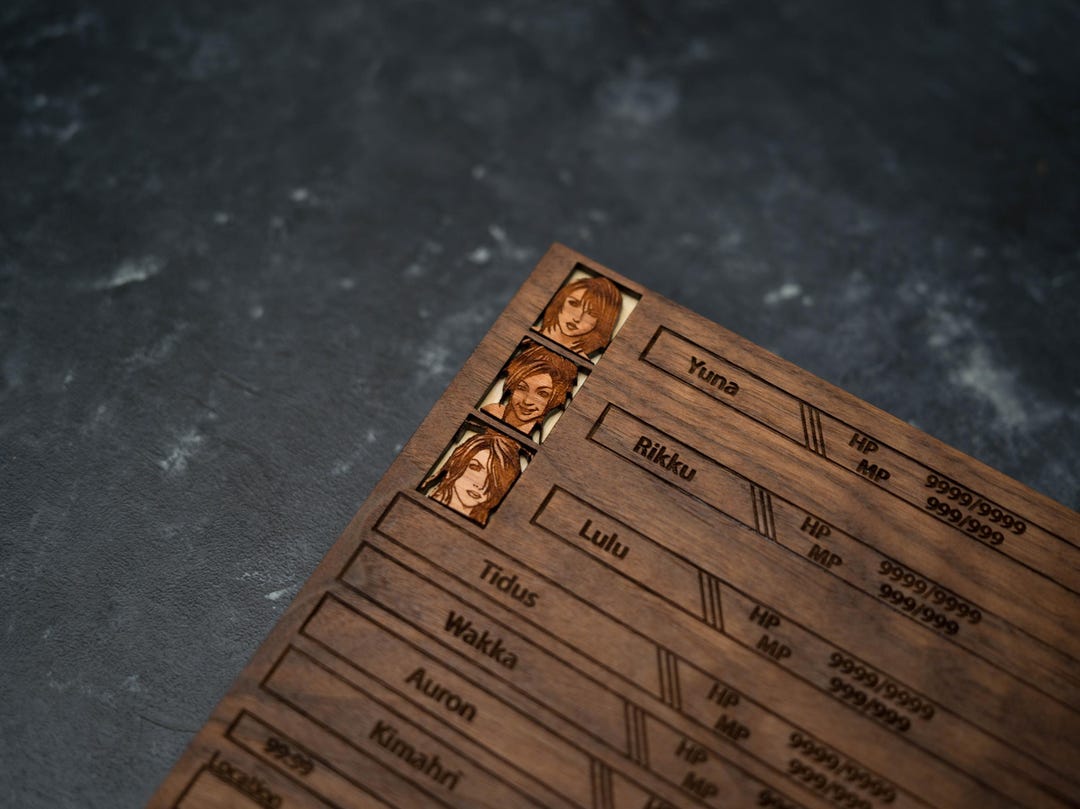 Custom Wooden Final Fantasy X Menu Screen With Characters You Can Pick ...