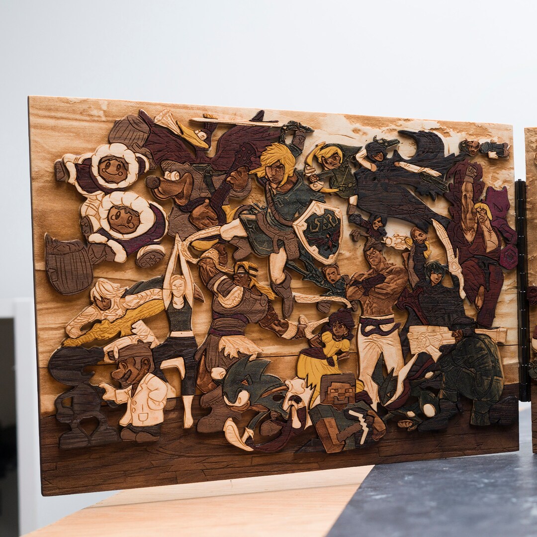 Wooden Super Smash Bros Ultimate Mural - Etsy
