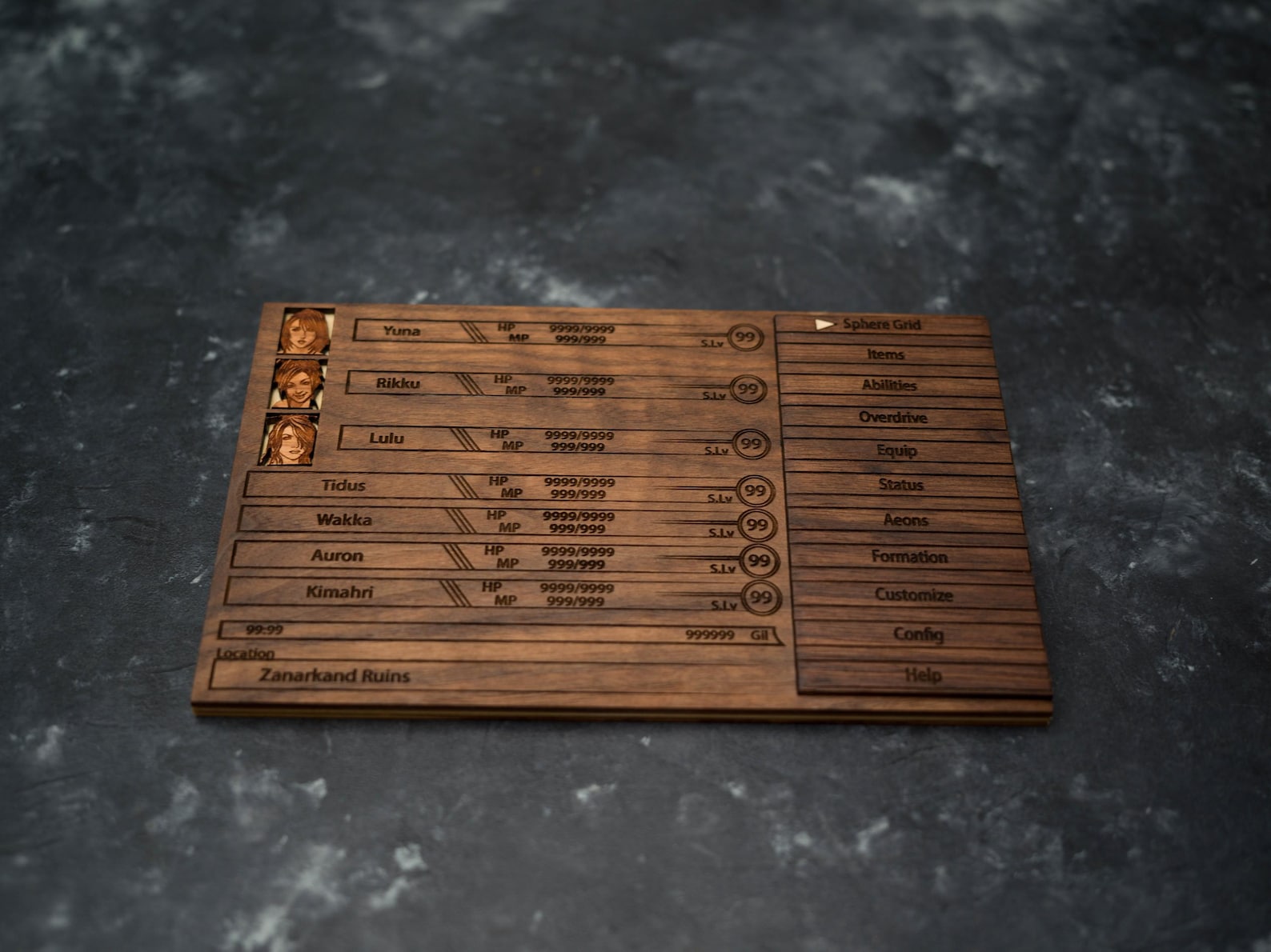 Custom Wooden Final Fantasy X Menu Screen With Characters You Can Pick ...