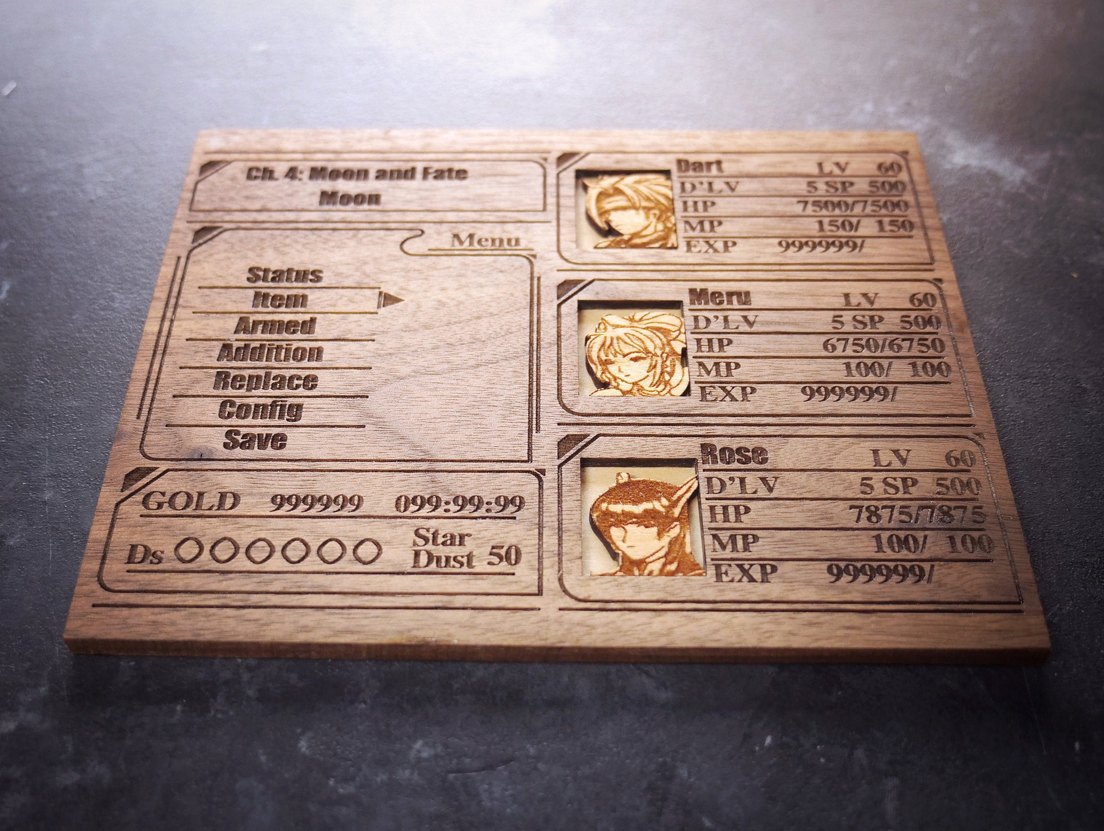 Custom Wooden Legend of Dragoon Menu Screen With Characters | Etsy UK
