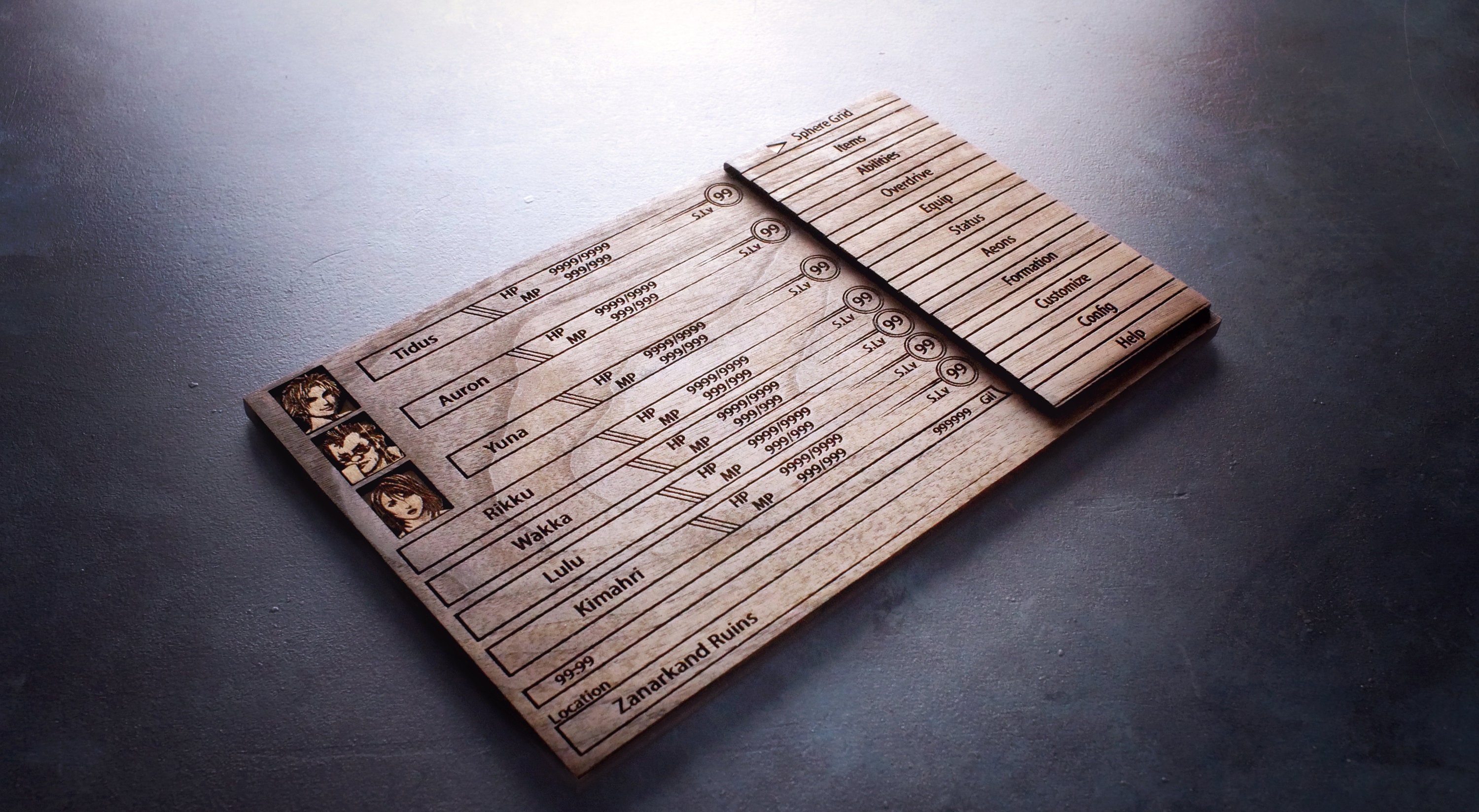 Custom Wooden Final Fantasy X Menu Screen With Characters You | Etsy