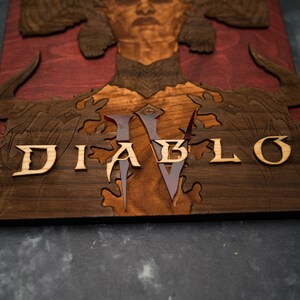 Wooden Diablo 4 PC Game Print - Etsy