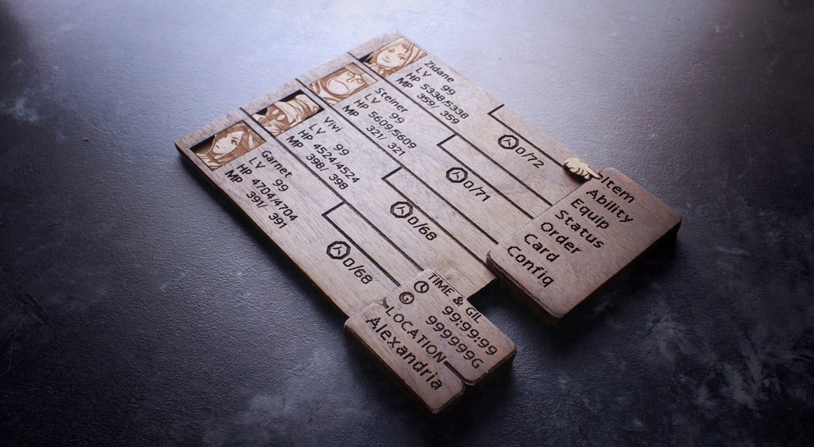 Custom Wooden Final Fantasy 9 Menu Screen With Characters You - Etsy