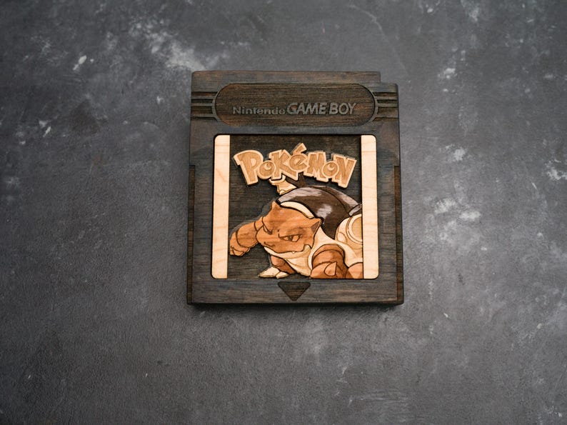 Wooden Pokemon Blue Gameboy Cartridge Replica - Etsy