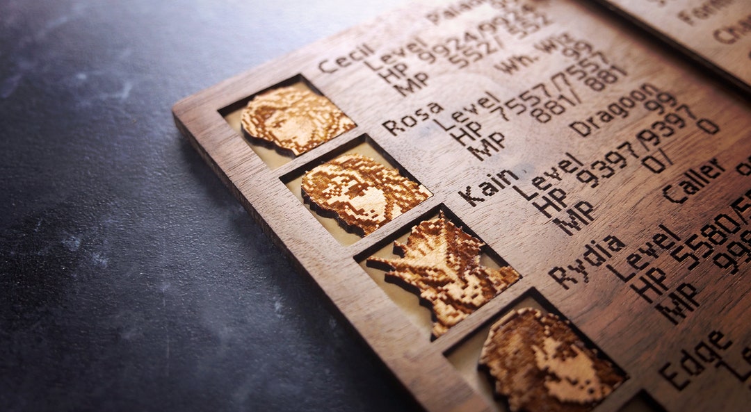 Custom Wooden Final Fantasy IV Menu Screen With Characters You Can Pick ...