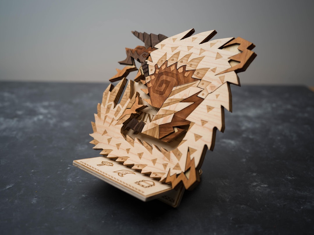 Wooden Engraved Print of Your Favorite Monster Hunter Monster - Etsy