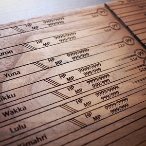 Custom Wooden Final Fantasy X Menu Screen With Characters You Can Pick ...