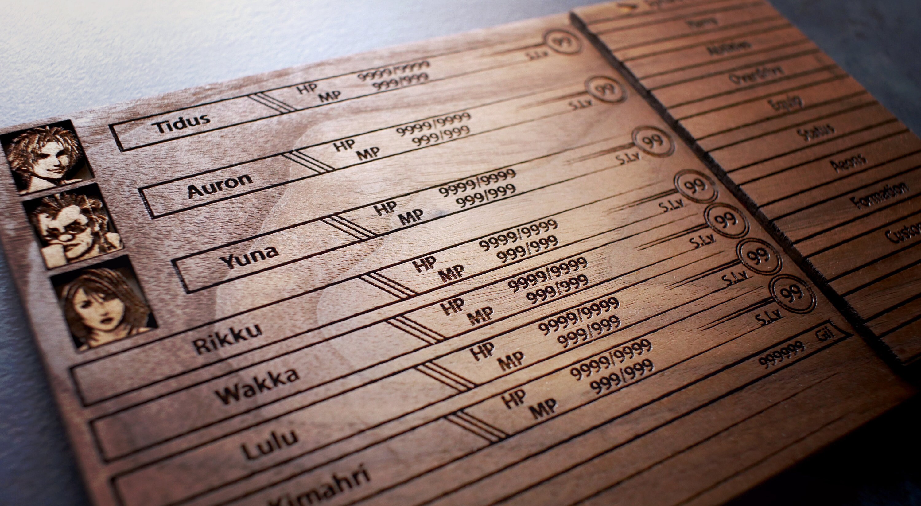 Custom Wooden Final Fantasy X Menu Screen With Characters You - Etsy